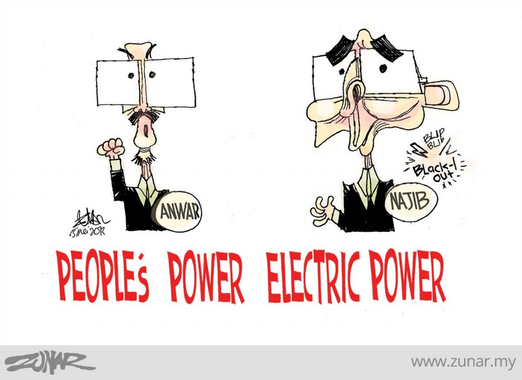 People Power vs Electric Power - Zunar Cartoonist